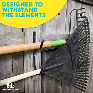 Gray Bunny Pool Pole Hanger, 4 Piece Black Premium Aluminum Swimming Pool Accessories Hook Set, for Telescopic Poles, Skimmers, Leaf Rakes, Nets, Brushes, Vacuum Hose, Garden Tools