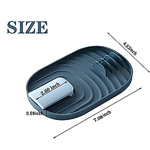 Keboygym Multifunctional Spoon Rest,2pcs Lid and Spoon Rest Spoon Rest Pan Pot Cover Kitchen Utensil Rest with Drip Pad Foldable Pot Lid Spoon Holder (blue+green)