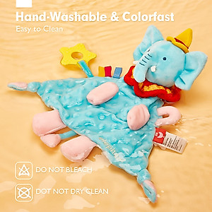 hahaland Baby Stuff Loveys for Babies Elephant Security Blanket with Baby Teething Toys 0-3-6-12 Months Baby Gifts for Newborn Baby Boys Girls Infant Toys