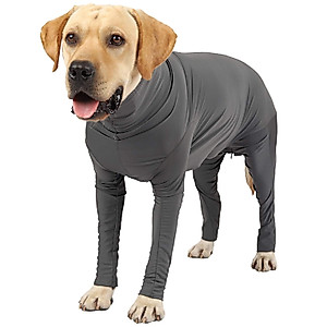 Due Felice Dog Surgery Suit Female Spay Recovery Suit for Dogs Neuter Onesie for Surgery Female Male Dog After Spayed Surgical Suit Grey/Medium