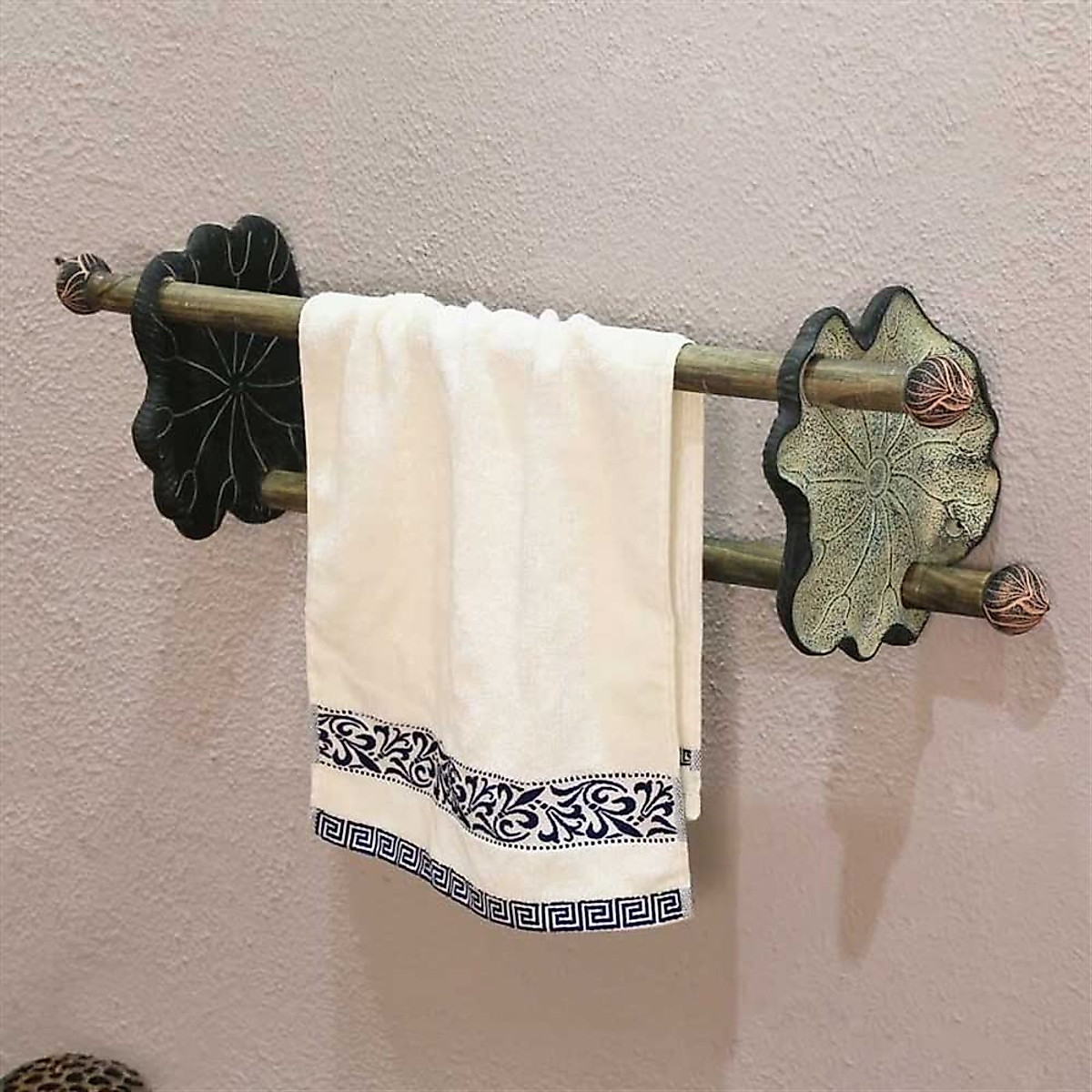 Bath Towel Bar Personality Retro Bathroom Rack Holder, Antique Bathroom Creative Art Hand Wash Towel Rack Towel Bar Rail Towel Holder