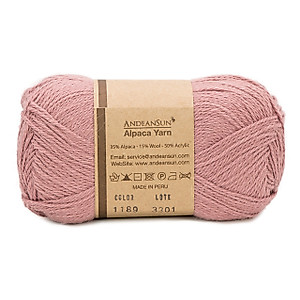 (3 Small Gorgeous Skeins) Alpaca Yarn Blend Umayo [657 Yards Total], #2 Fingering (Pink Mauve)