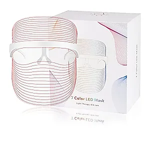 Yofuly 7 Colors L E D Facial Face Mâsk, Portable & Light Face M-Ask Skin Care Device for Home Use