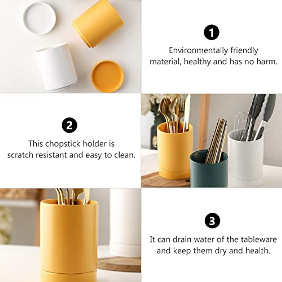 1 Set Storage Multipurpose Home Rest Holder Ceramic Rack Canister Utensil Caddy and Tool Pen Fork Ware Makeup Matte Kitchen Basket Spoons Spatulas with Decoration Counter