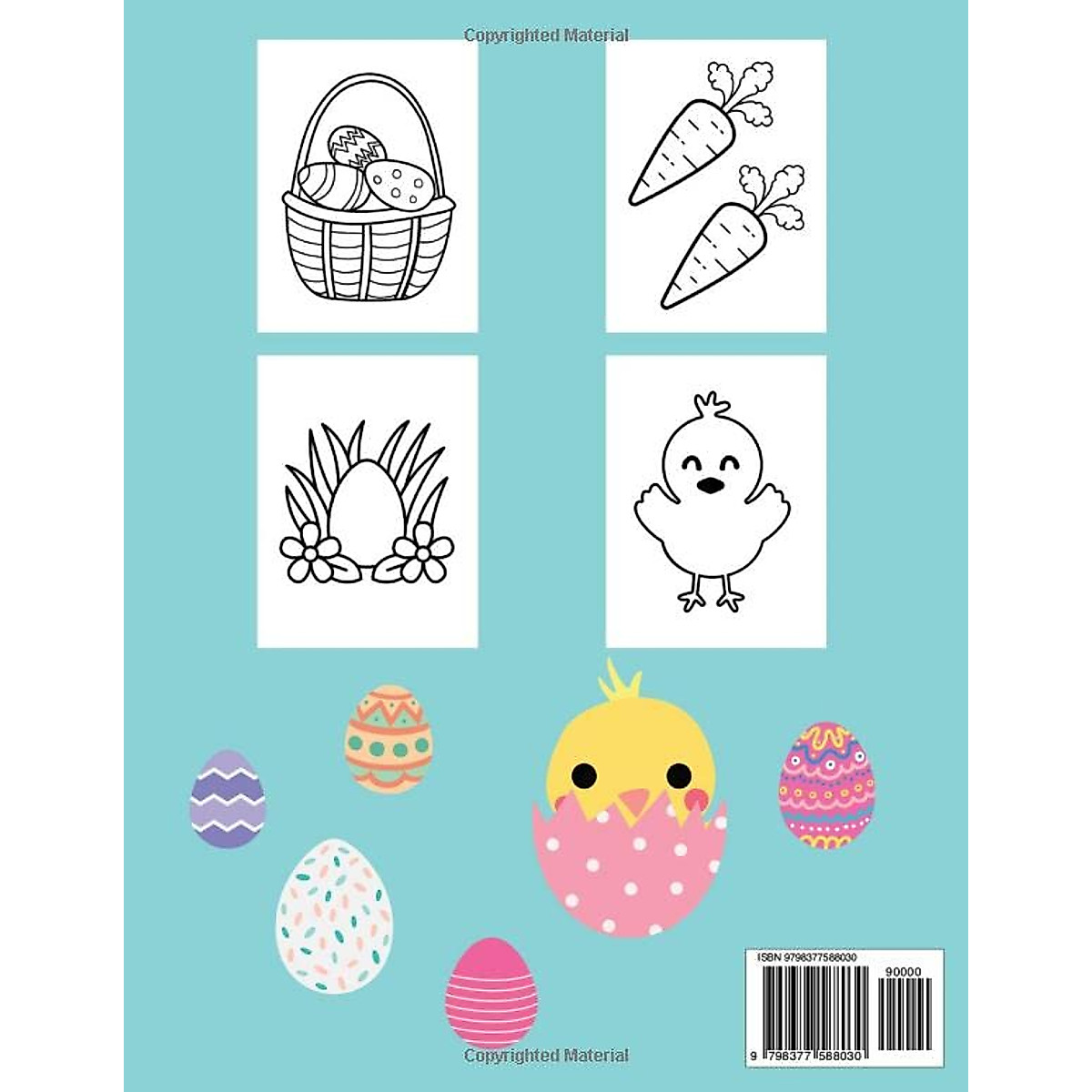 Happy Easter Coloring Book for Kids: Cute Easter Coloring Pages with Illustrations of Easter Eggs, Bunnies, Springtime and More