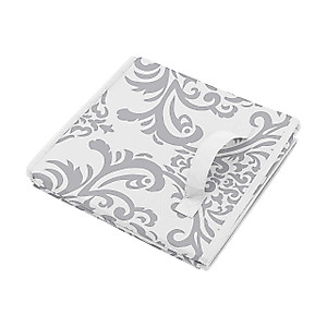 Sweet Jojo Designs Grey Damask Girl Small Fabric Toy Bin Storage Box Chest For Baby Nursery or Kids Room - Gray and White for Pink and Turquoise Skylar Collection