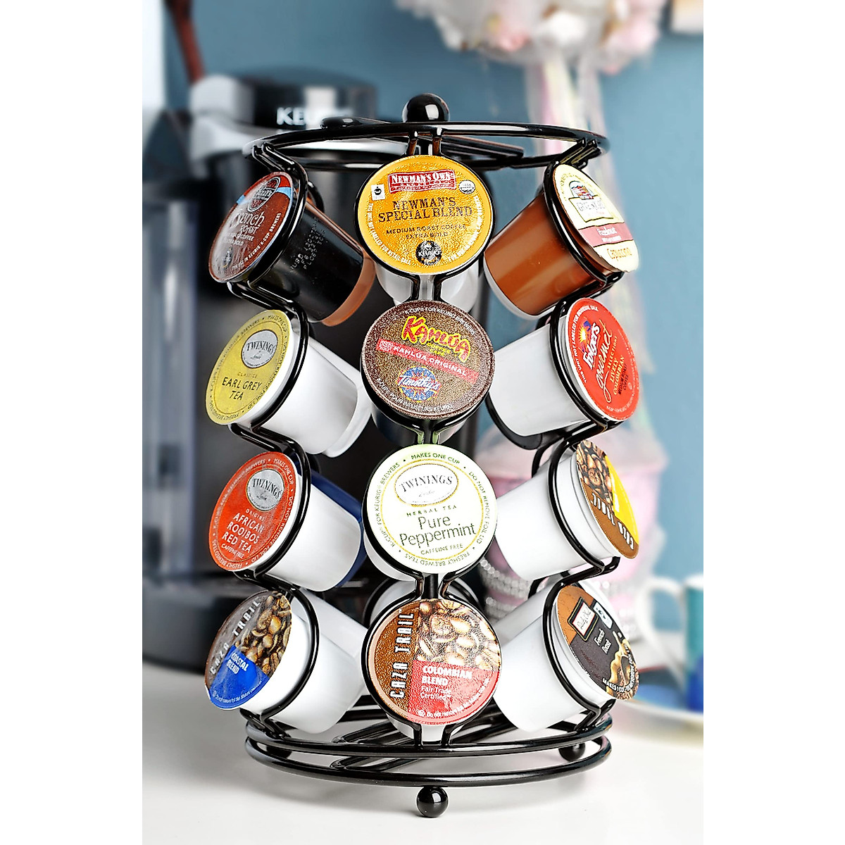 K-Cup Coffee Pod Storage Spinning Carousel Holder - 24 ct, Black
