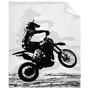 Todeyya Dirt Bike Throw Blanket Motocross Racer Extreme Sports Printed Super Soft Flannel Fleece Plush Lightweight Fuzzy Cozy Blanket for Kids Men Gifts Couch All Season S 50"X40" for Kid