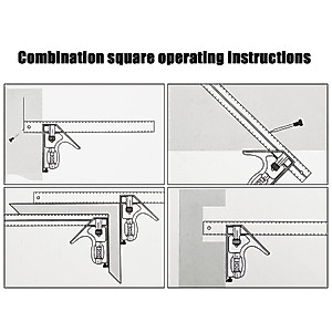 LYFJXX 12" Combination Square, 45-90 Degree Marking, Carpentry Woodworking Measure Tools, Combination Square Set, Metal Ruler Framing Square T Ruler Framing Square, Metal Square