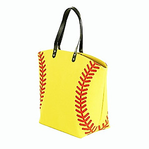 E-FirstFeeling Large Softball Tote Bag Sports Prints Tote Handbag Beach Bag Travel Bag for Women (Softball)