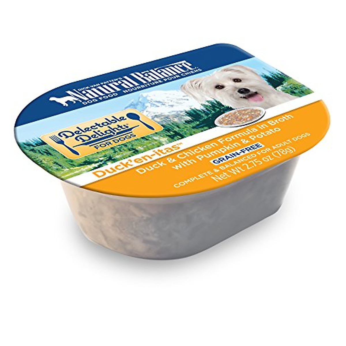 Natural Balance Delectable Delights Grain Free Duck'En-Itas Duck & Chicken Adult Dog Food, 2.75 oz., Case of 24