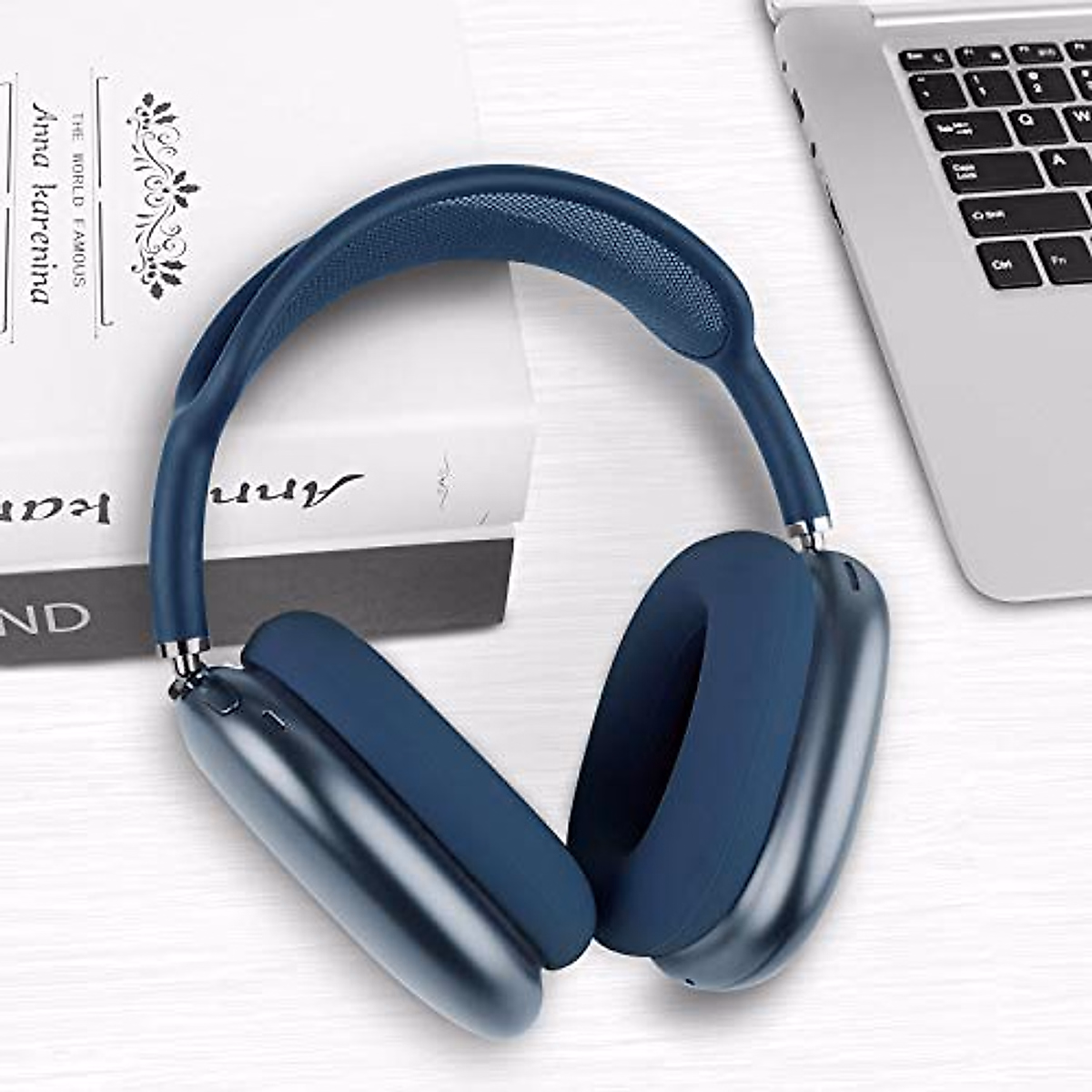 Geekria Silicone Earpad Covers Compatible with AirPod Max, Earpad Protector/Earphone Covers/Earpad Cushion/Ear Pad Covers/Headphone Covers, Easy Installation No Tool Needed (Dark Blue)