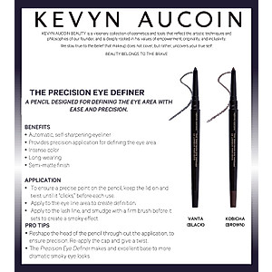 Kevyn Aucoin The Precision Eye Definer, Brown (Kobicha): Self sharpening eyeliner. Easy precise pencil application. Pro makeup artist go to. Define eyes for long wearing, sharp and smooth lines.