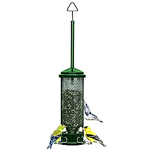 Squirrel Buster Mini Squirrel-Proof Bird Feeder w/4 Metal Perches, 0.98-Pound Seed Capacity & Wagner's 76027 Black Oil Sunflower Wild Bird Food, 25-Pound Bag