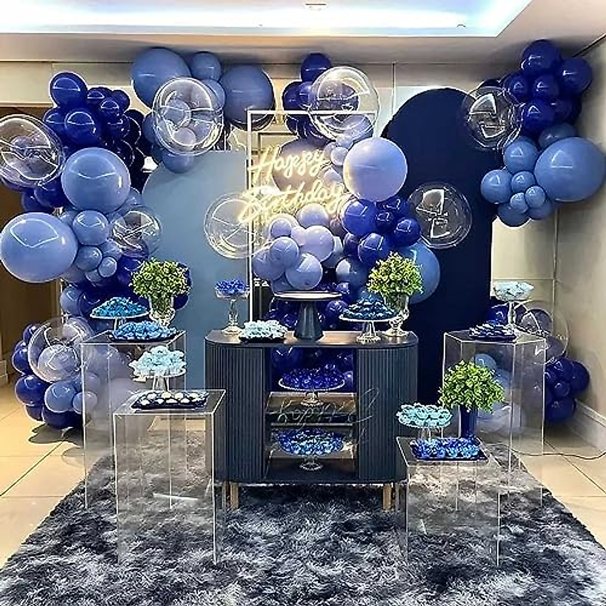 KALOR Navy Blue Balloons Garland Arch Kit 110Pcs - Different Sizes 18/12/10/5 Inch Party Balloons for Birthday Baby Shower Wedding Graduation Party Decorations