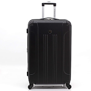 Travelers Club Chicago Hardside Expandable Spinner Luggage, Black, 2-Piece Set (20/28)