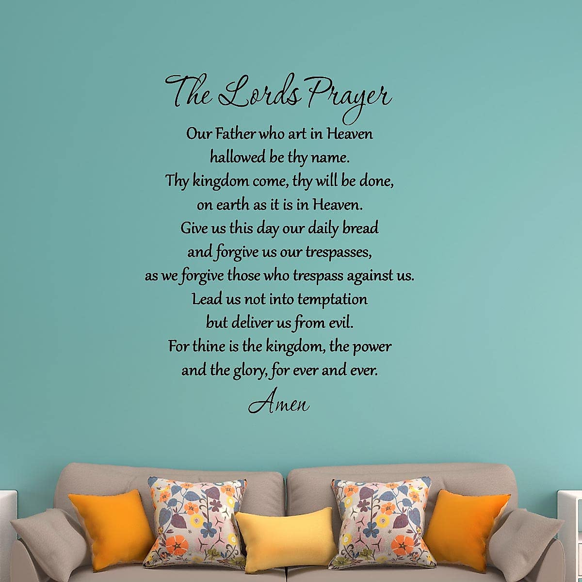 The Lord's Prayer Bible Wall Decal Our Father Vinyl Wall Art Scripture Quote Faith Home Christian Decor Stickers