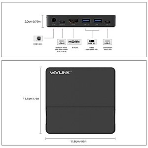 Wavlink Docking Station Compatible with Steam Deck USB 3.1 Gen 2 Type C Display Universal Hub with Power Delivery 4K HDMI Stand Charger for Phone Pad Tablet with 36W Power Adapter