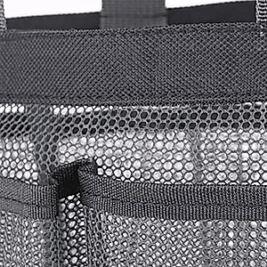 WskLinft Shower Caddy Strong Load-Bearing Quick Dry Thickened Beach Bag Mesh Shower Caddy with 8 Pockets Household Products Grey