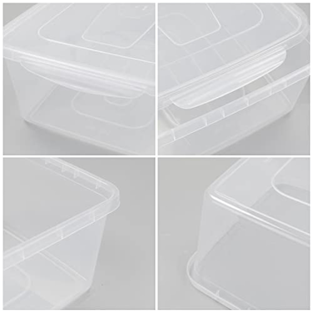 Begale 2-Pack 16 L Plastic Storage Boxes, Clear Storage Bins
