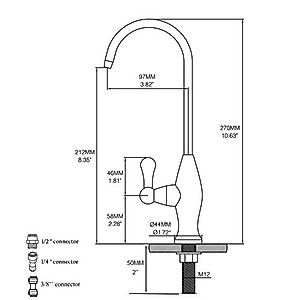 GICASA Oil Rubbed Bronze Filter Drinking Water Purifier Faucet, Stainless Steel Beverage Faucet Water Filtration Faucet