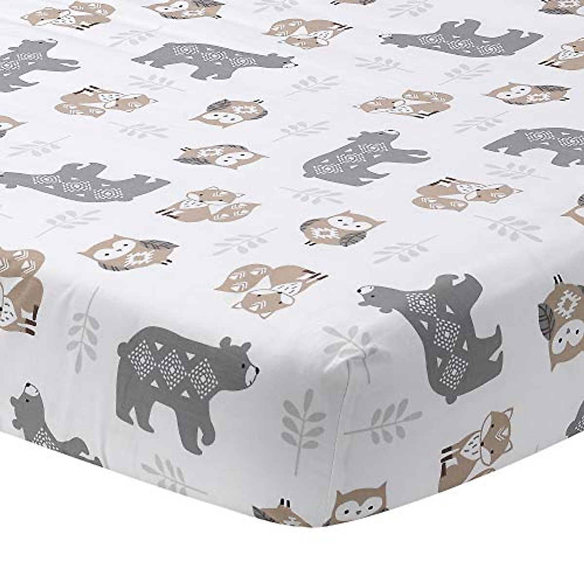 Lambs & Ivy Woodland Forest Animal Nursery 5-Piece Baby Crib Bedding Set - Gray
