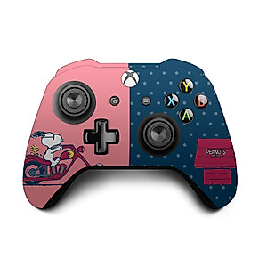Head Case Designs Officially Licensed Peanuts Snoopy & Woodstock Character Graphics Vinyl Sticker Gaming Skin Decal Cover Compatible With Xbox One X Console and Controller Bundle