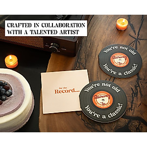 Funny Birthday Gift for Men and Women - For the Record Vinyl Birthday Card with Envelope | 30th, 40th, 50th, 60th, and 70th Birthday Gifts for Her, Him, Sister, Best Friend