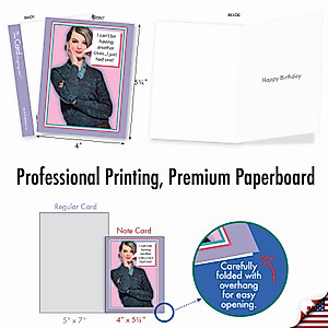 The Best Card Company - 10 Funny Birthday Cards Assorted (4 x 5.12 Inch) - Adult Retro Assortment, Boxed Greeting Cards with Envelopes - Hot Mess M6622BDG
