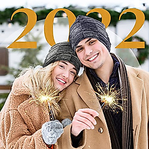 Beanie for Men Hats Slouchy - Winter Skull Cap for Guys Women Cool Beanies Knit Warm Christmas Stocking Stuffer Gifts Idea Black