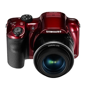 Samsung WB1100F 16.2MP CCD Smart WiFi & NFC Digital Camera with 35x Optical Zoom, 3.0" LCD and 720p HD Video (Red)