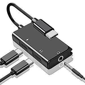 Mxcudu 3 in 1 USB C to 3.5mm Audio USB C Headphone Adapter and 60W Charging Compatible with Google Pixel 7Pro/6Pro/5/4, Galaxy S23 Ultra/S22 Ultra/S21/S21FE/A53/Note 20