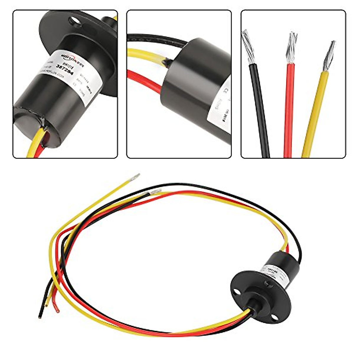 3 Wires Electrical Slip Ring Collector, 250RPM 15A Mini Slip Ring 3 Wires 0-600V Electrical Slip Ring for Wind Turbine Power Generator