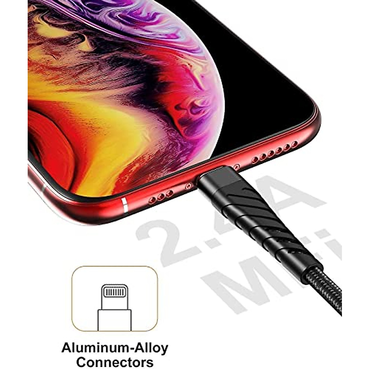 (1 Pack) Long iPhone Charger for [MFi Certified],CyvenSmart Lightning Cable Fast Charging Cord 16 Feet for iPhone 13/12/12 Pro/11/11 Pro/11 Pro Max/XS/XS Max/XR/X/8/8 Plus/7/7 Plus/6 Plus