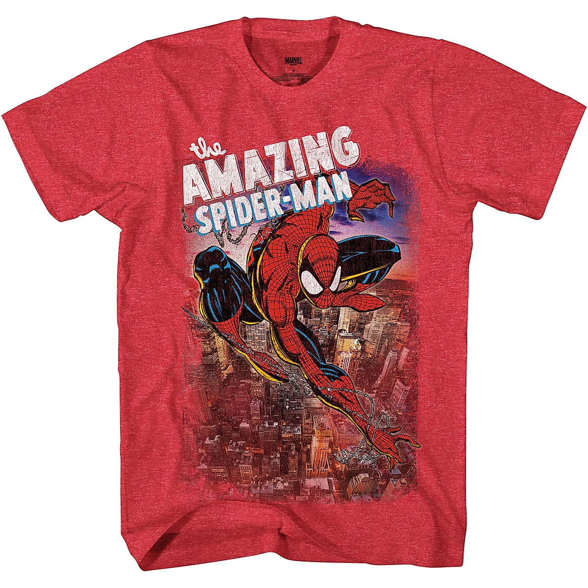 Marvel Mens Amazing Spider-man T-Shirt, Red Htr, X-Large US
