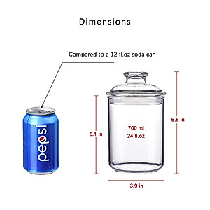 24oz Acrylic Storage Jar, Airtight Lid with Silicone Sealing Ring, Ideal Canister Container for Sugar, Tea, Spices, Herbs, Shells, Bath Salt, Christmas Decorative Apothecary Jars