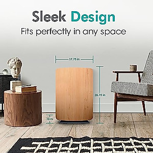 Alen BreatheSmart Classic H13 HEPA Air Purifier, Air Purifiers For Home Large Room w/ 1100 SqFt Coverage, Medical-Grade Air Cleaner for Allergens & Dust, up to 12 Mos. Filter Life, Oak