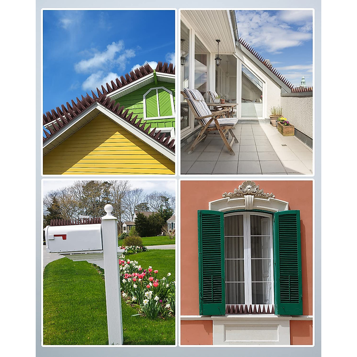 Bird Spikes, 20 Pack Pigeon Spikes, High Thorn Bird Spikes for Outside, Bird Deterrent for Small Bird Cat Squirrel, Easy Installation Bird Deterrent Spikes use for Balcony Courtyard Outdoor Roof