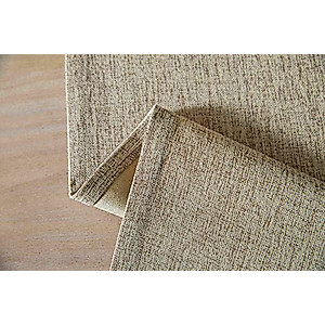 ZeeMart Burlap Style Farmhouse Table Runners 72 Inches Long, Beige Rustic Woven Dining Table Runner for Everyday Use, 14x72 Inches, Oatmeal Beige