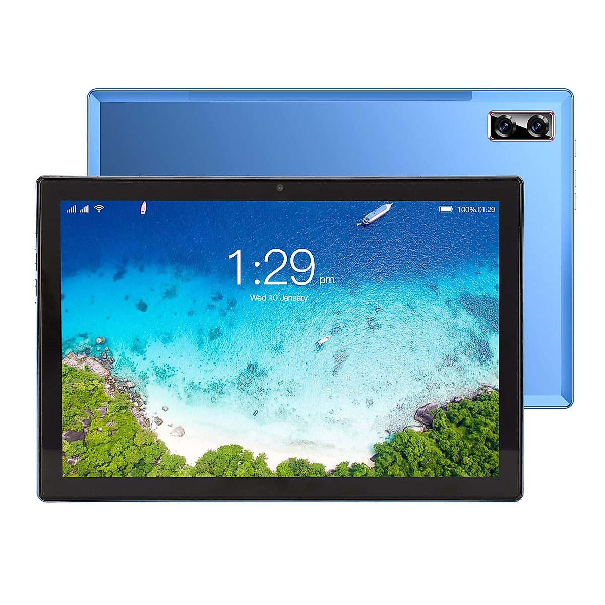 10 inch Android 10 Tablet PC with 2 SIM Slot, 4GB 64GB ROM 128GB Expandable, MT6750 8 Cores 2.4G 5G Tablet with 2MP 5 MP Camera,Phone Calling, Bluetooth GPS, 6000mAh
