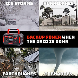 Backcountry Portable Power Stations, 300W, 500W or 1000W - Solar Generator Lithium Backup Battery with Power Outlet, USB, Wireless Charging for Camping and Indoor Home Use