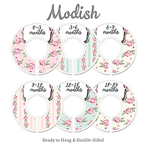 Modish Labels Baby Clothes Size Dividers, Baby Closet Organizers, Size Dividers, Baby Closet Organizers, Closet Dividers, Clothes Organizer, Nursery Décor, Girl, Flowers, Shabby Chic (Baby)