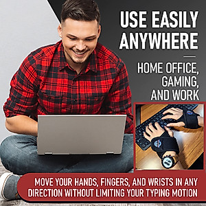 EXPOPROX-Wearable Wrist Rest Pads, 2 Pc. Set, Ergonomic Mouse and Keyboard Support Cushions to Reduce Joint Stress, Tension, and Carpal Tunnel Pain, Adjustable Fit with Padded Comfort