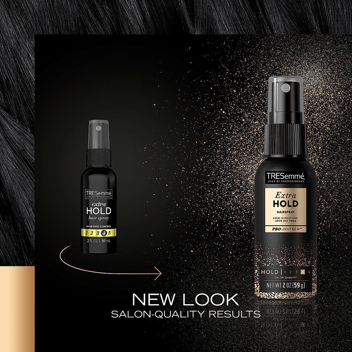 TRESemmé Tres Two Spray with Extra Hold Non-Aerosol Hairspray, Travel Size, Extra-Firm Control, Strong Hold with Touchable Feel, Humidity Resistant, Frizz Control, 2 pk – 2 oz Bottles