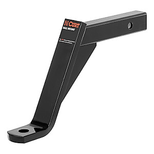 CURT 45112 Class 3 Trailer Hitch Ball Mount, Fits 2-Inch Receiver, 5,000 lbs, 1-Inch Hole, 10-Inch Drop, Gloss Black Powder Coat