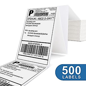 POLONO Shipping Label Printer, 4x6 Thermal Label Printer for Shipping Packages, Commercial Direct Thermal Label Maker, Thermal Labels, 4" x 6" Direct Thermal Shipping Labels (Pack of 500)