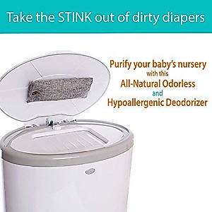 4 Pack Diaper Refill Liners – Compatible with Dekor PLUS Refill - Disposable Diaper Pail Liners Hold Up To 2372 Diapers – Baby Scented Refills with Natural Charcoal Smell Eliminator Bags
