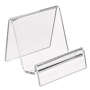 5 Pack Clear Acrylic Wallet Display Stand Retail Store Holder Shelf For Glasses,Wallet Display Office Display Risers For Phone,Greeting Cards,Business Cards,CD Organizer (Small)