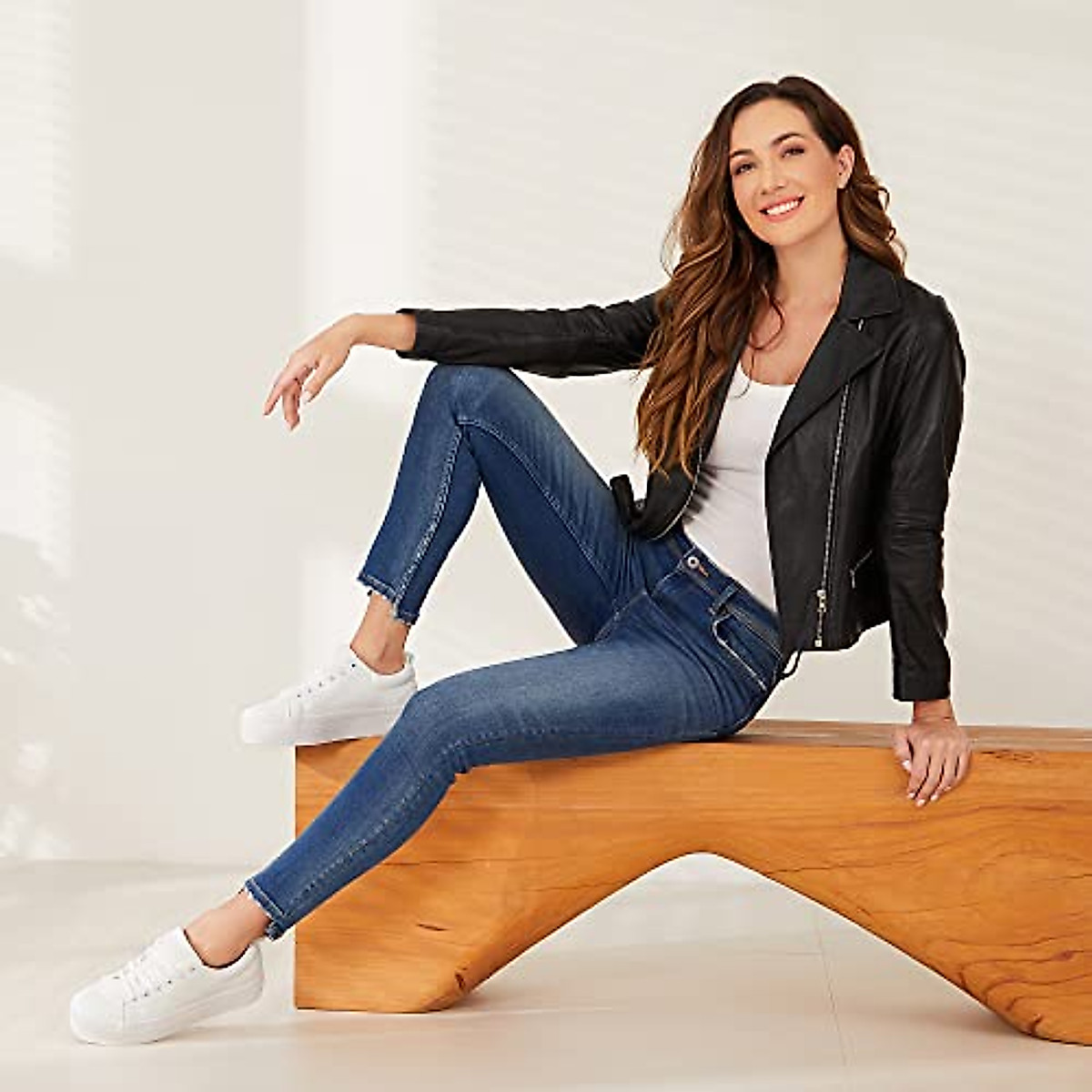 JABASIC Women Lace Up Platform Sneakers Comfortable Casual Fashion Sneaker Walking Shoes (8,White)