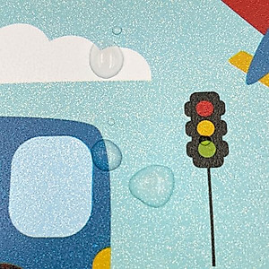 Yifely Traffic Car Wallpaper Border Self-Adhesive Wall Decor Sticker for Kids Room Nursery School Classroom